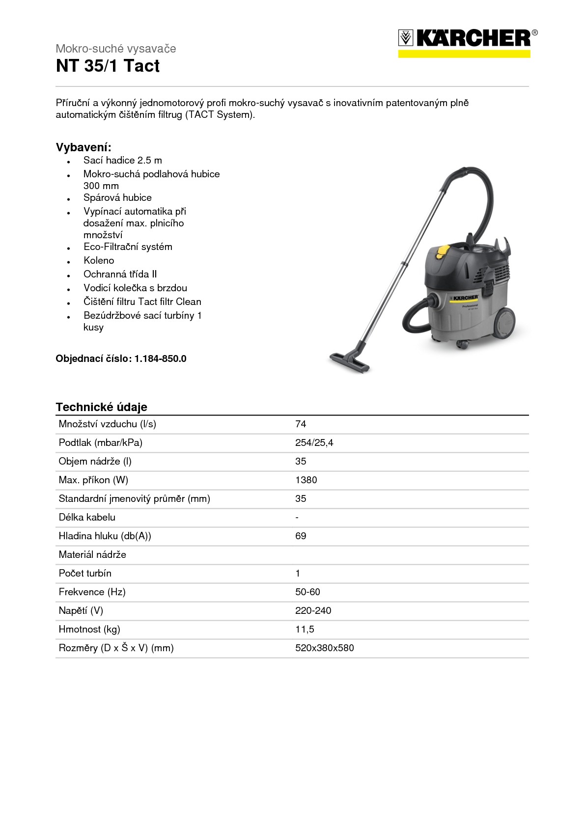 Kärcher NT 35/1 Tact průmyslový vysavač | Kärcher Center REA